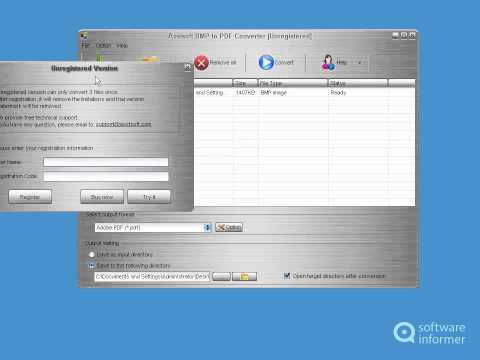 Aostsoft BMP to PDF Converter demonstration