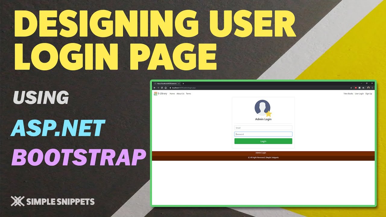 Designing Login Page in ASP.NET with Bootstrap Styling | Admin & User Login Page