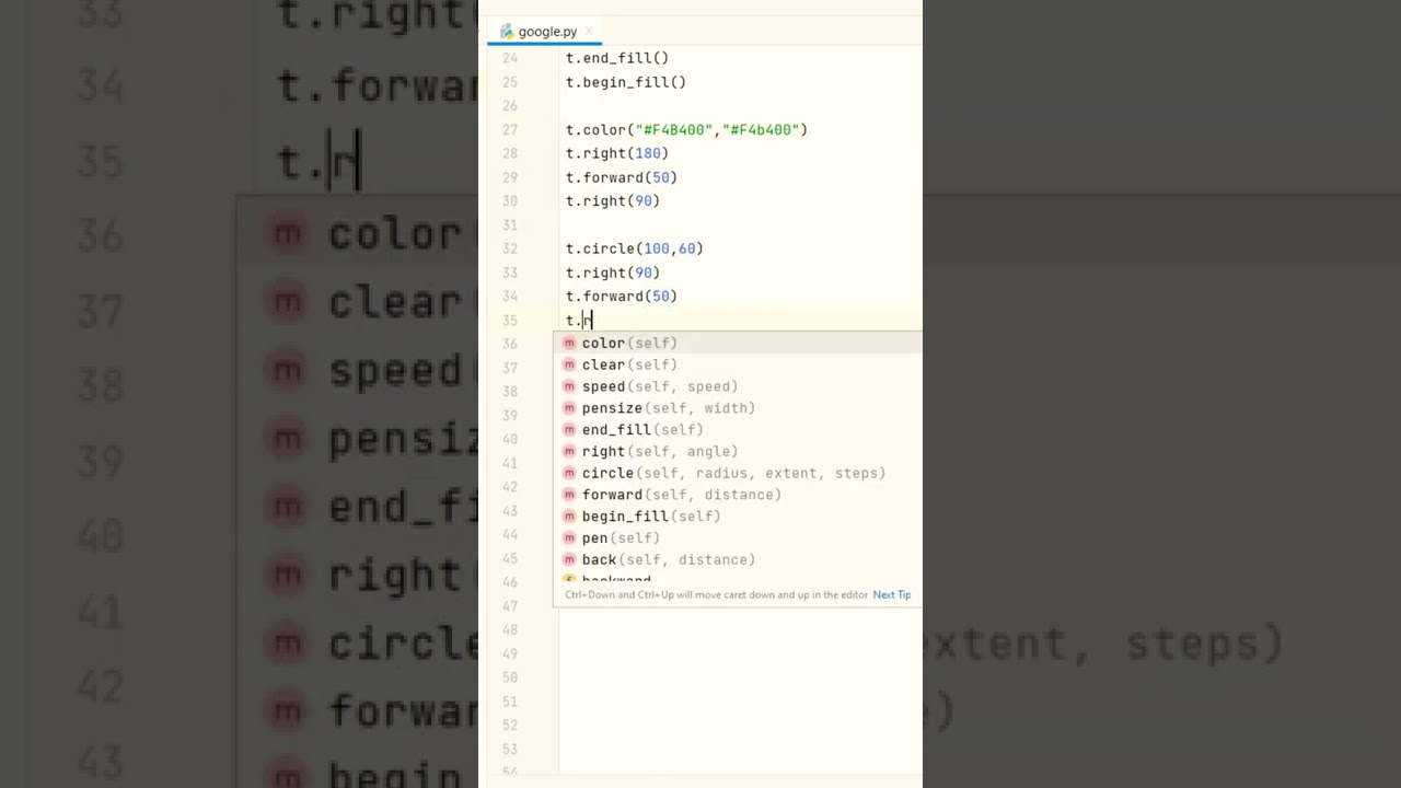 How to make Google logo using turtle in python || Google LOGO in python #pythonforbeginners #shorts