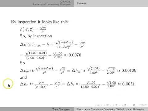 Uncertainty Calculation Sensitivity