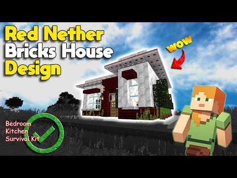 Red Nether Brick House - Minecraft Build Tutorial