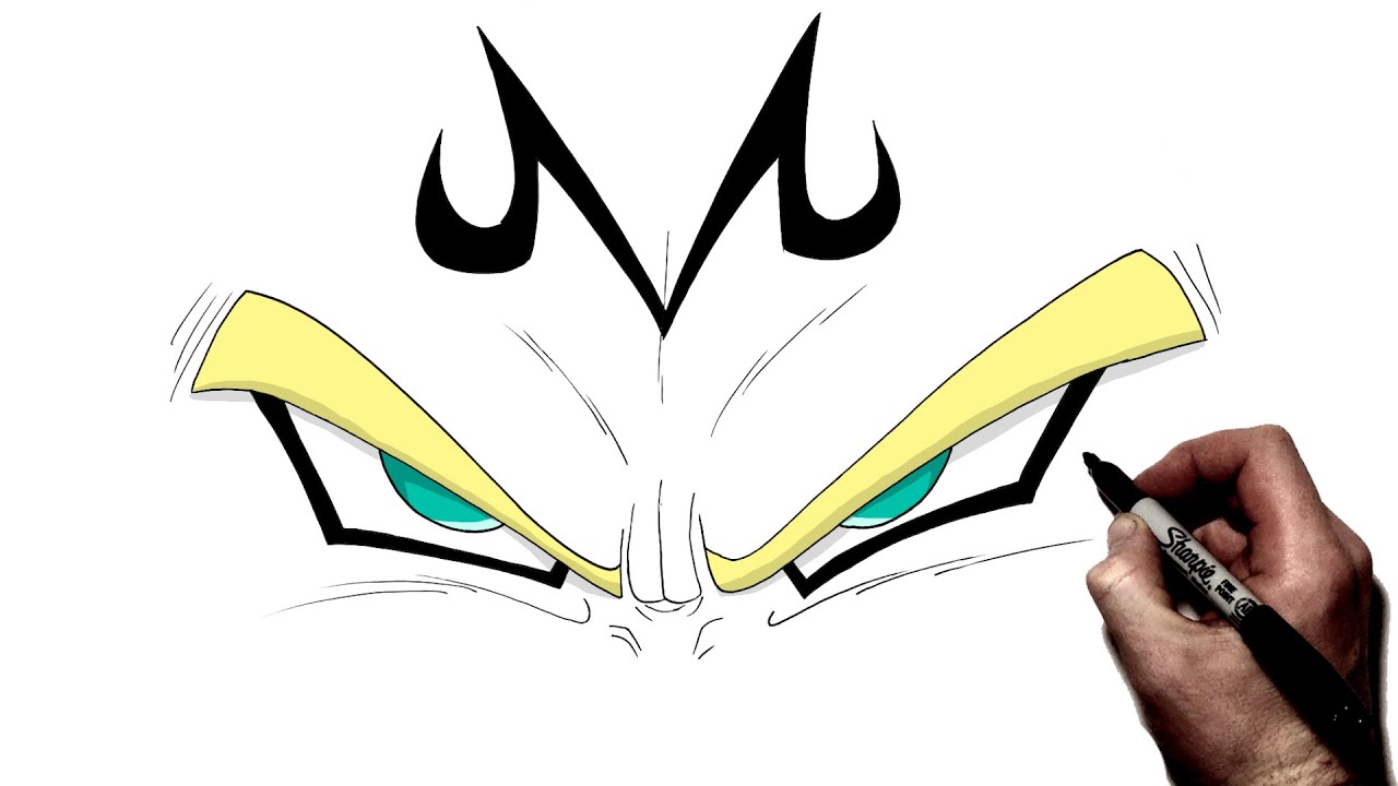 How To Draw Majin Vegeta's Eyes | Step By Step | Dragon Ball