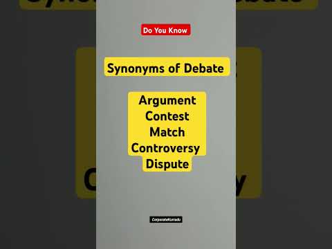 5 Synonyms of Debate | Corporate Kurradu | #shorts #synonyms #english #learn #shortsfeed #short