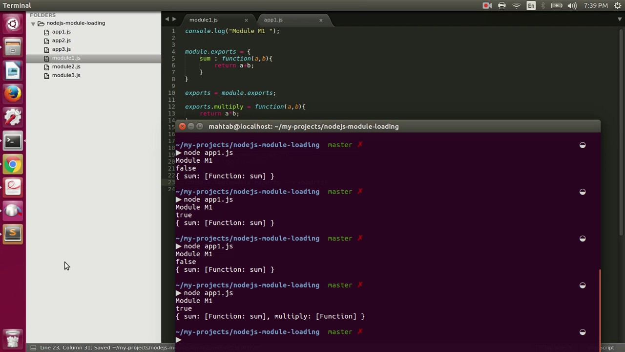Node.js require function and relationship between module.exports and exports