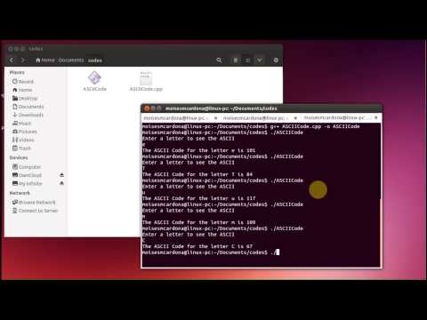 Character ASCII Code C++ Compile Instructions for Linux