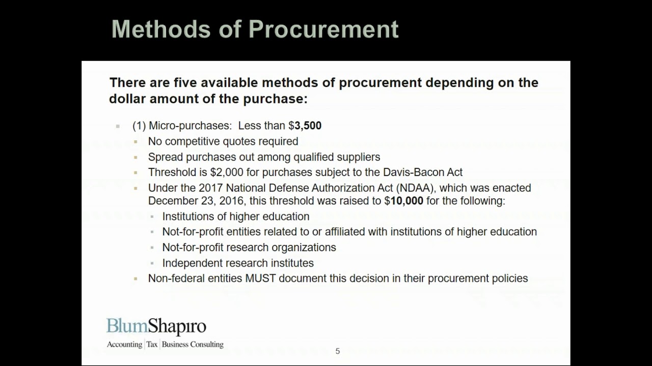 Understanding the New Procurement Standards