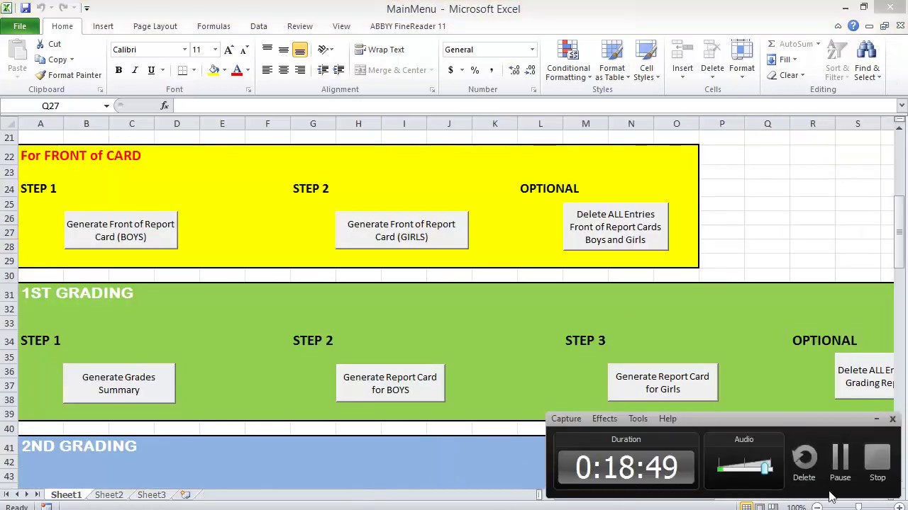 Automatic (No Writing - No Typing of Grades) Electronic Report Card Video -  Part 1
