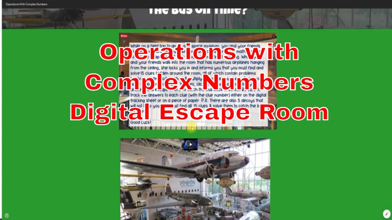 Operations with complex numbers digital escape room preview