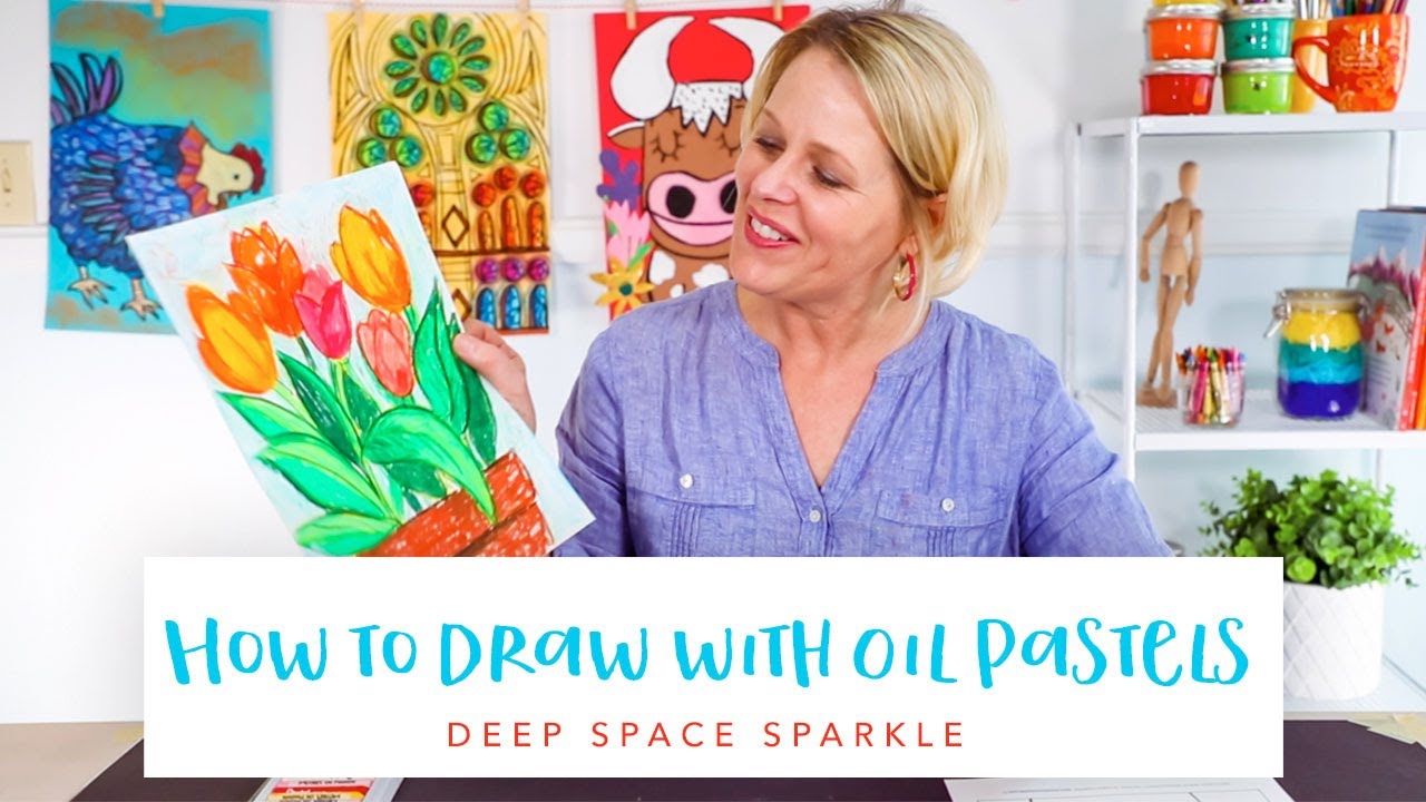 How to Draw with Oil Pastels | Tulip Drawing