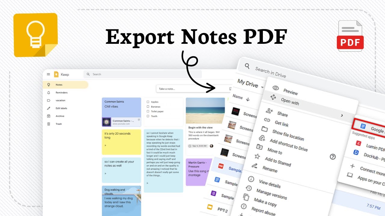 How to convert Google Keep notes to PDF (Quick Export)