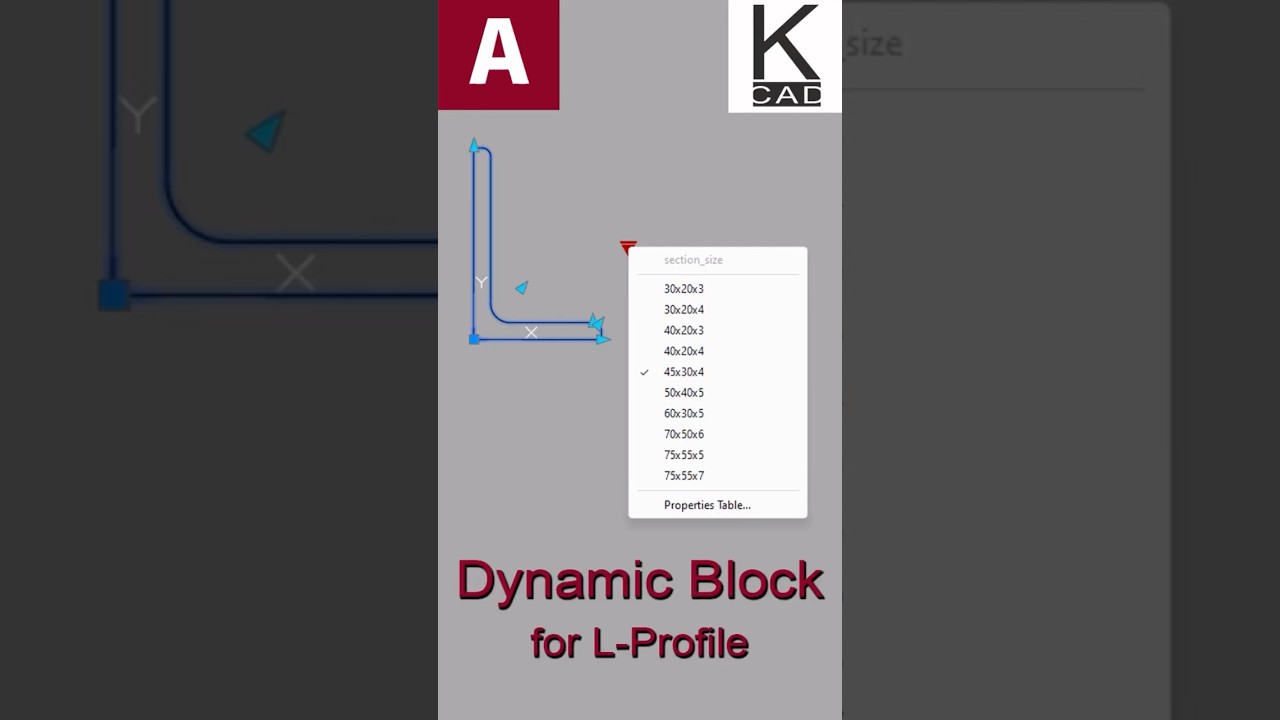 Dynamic Block for L-Profile #autocad #autocadblocks #architecture #tutorials