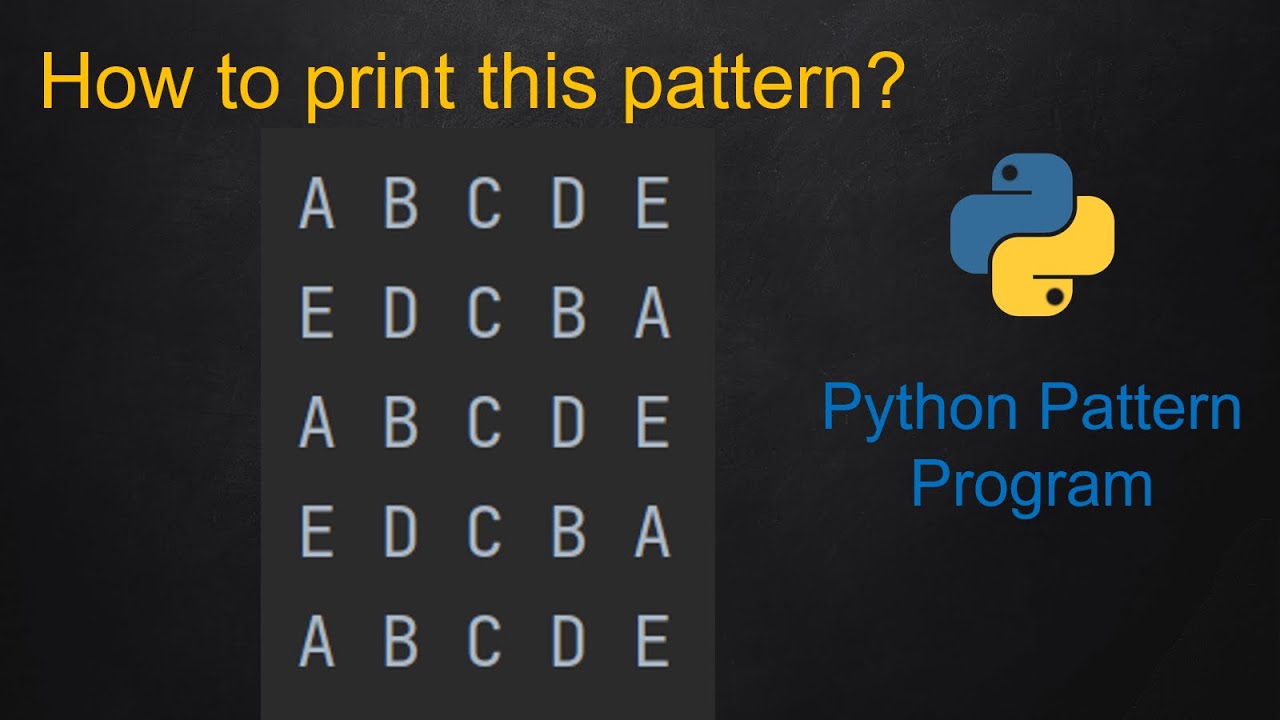 129 Python Pattern - Program Alphabet Square Pattern without any pre-defined method using while loop