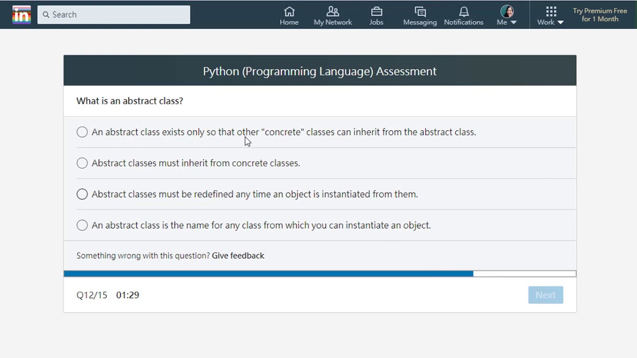 LinkedIn Python (Programming Language) Assessment