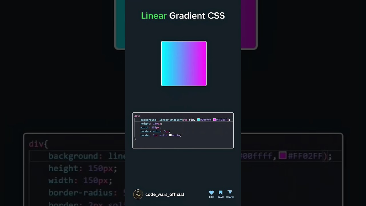 linear gradient color in css #coding #frontenddevelopment #webdevelopment