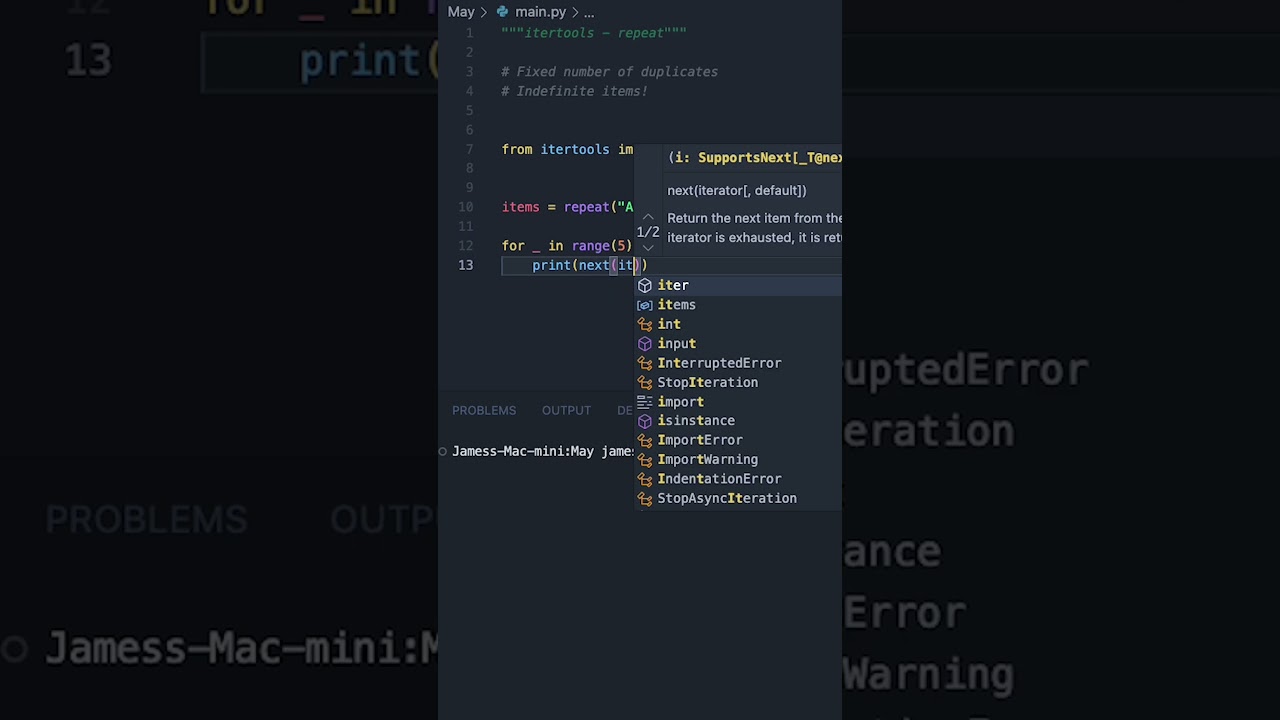 Python 3 | Smart repeaters with itertools! #python3 #coding #programming