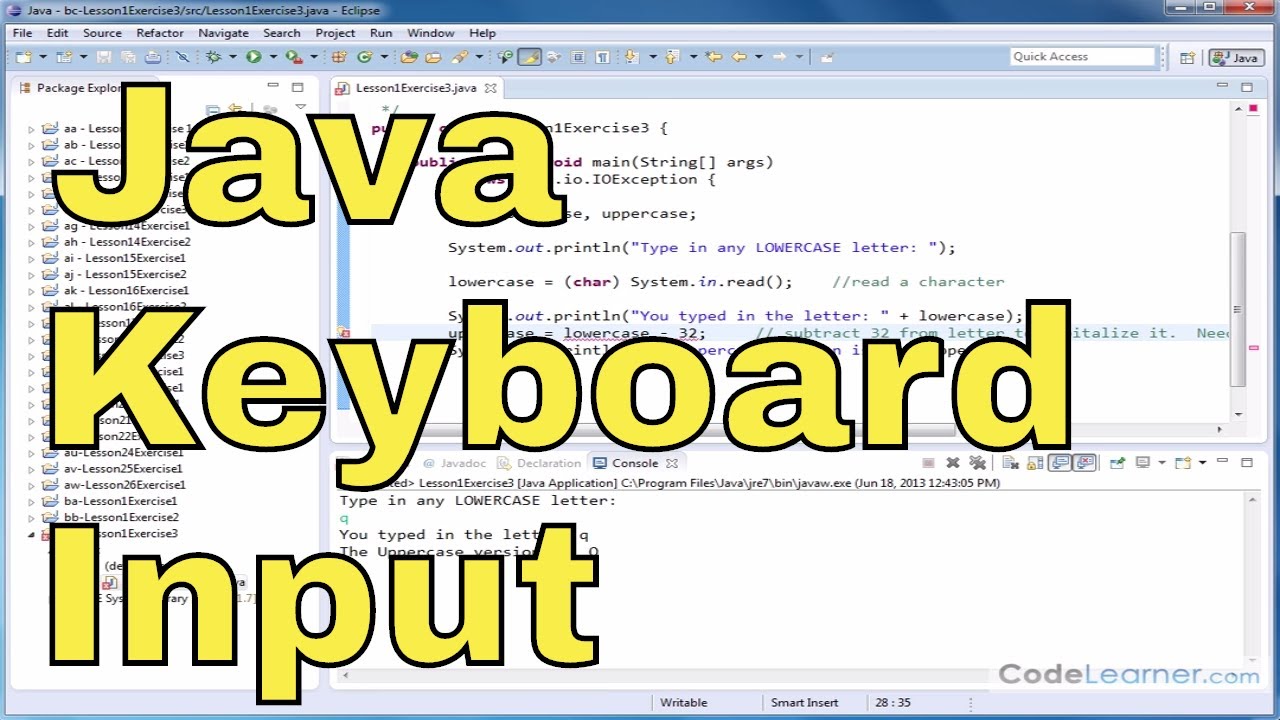Learn Java - Exercise 01z - Keyboard Input