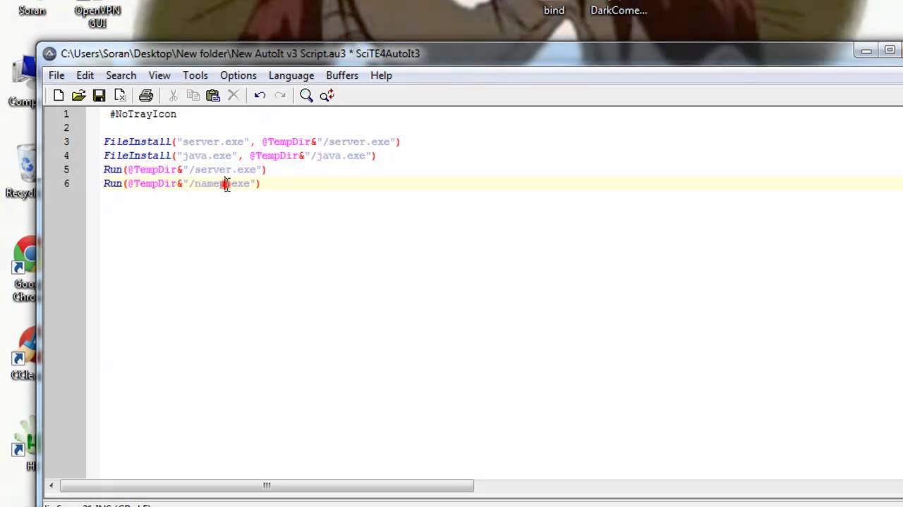 Bind Server With Program By (Autoit-v3)
