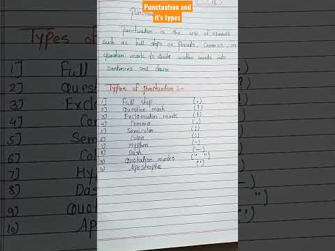 punctuation and it's type/ punctuation marks | punctuation in english grammar