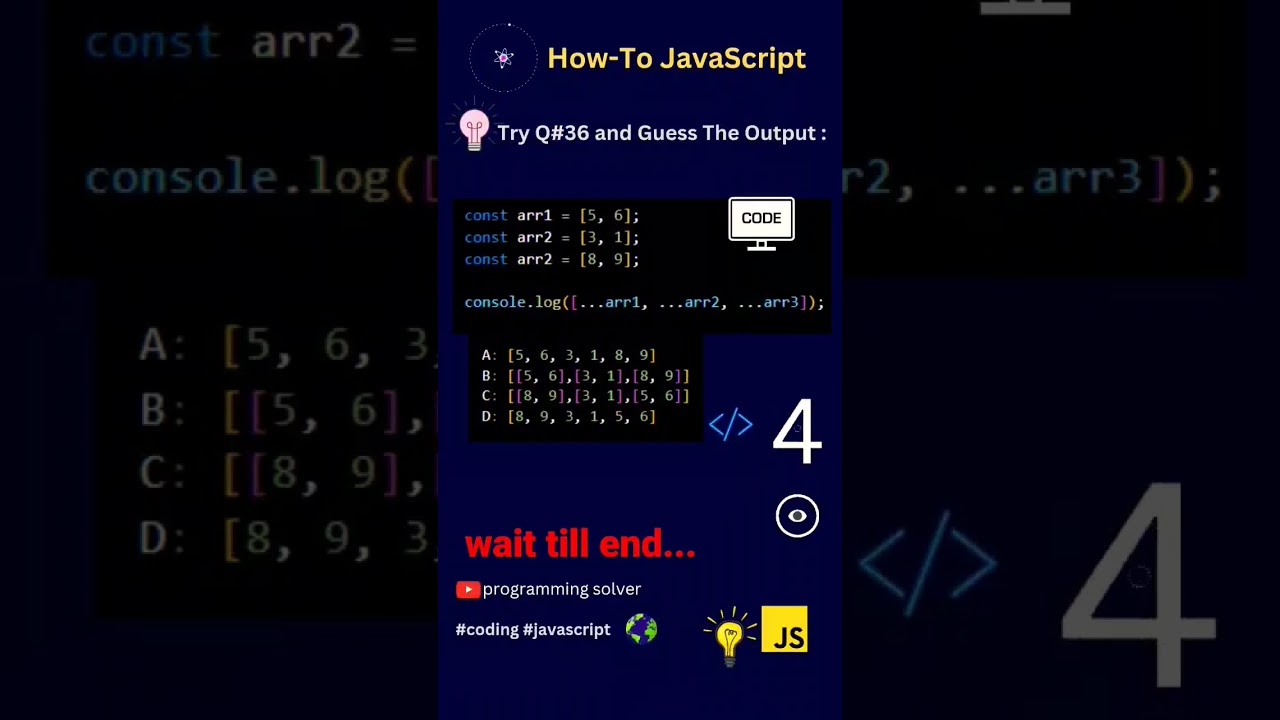 How To Code JavaScript Q#36, Try Solve & Guess The Output #shorts #coding #programming #javascript