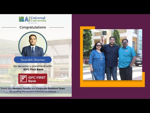 Placement 2024: PG Learner Sourabh Sharma | From Universal Ai University to IDFC First Bank