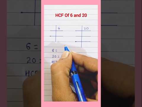 HCF of 6 and 20 #hcf #highestcommonfactor #basicmaths #maths #shorts