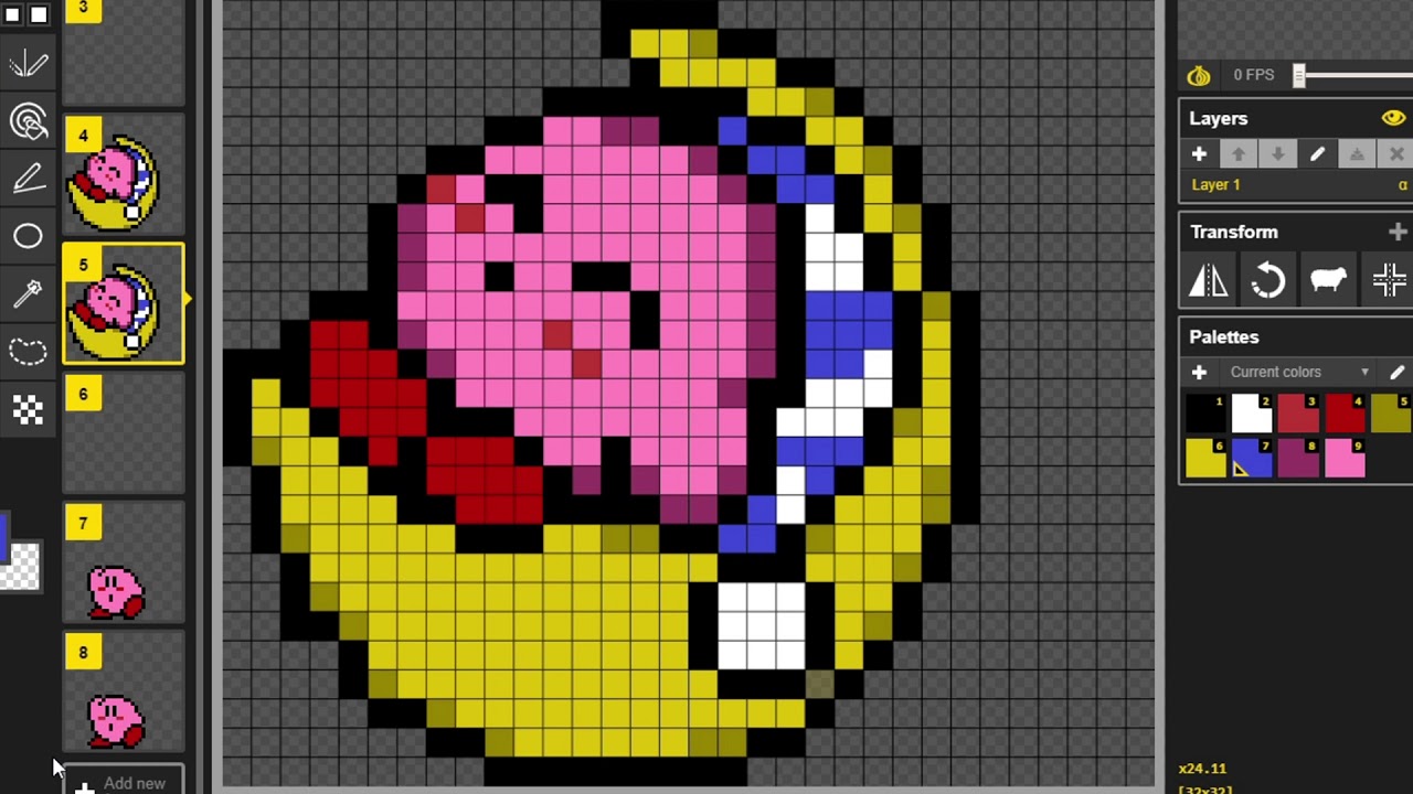 8-bit Kirby Sprites (Pixel Art)
