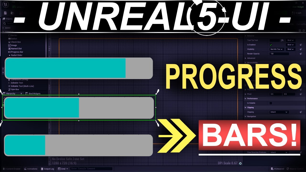 Unreal-5 Menu UI:  PROGRESS BARS Explained (60 SECONDS!!)