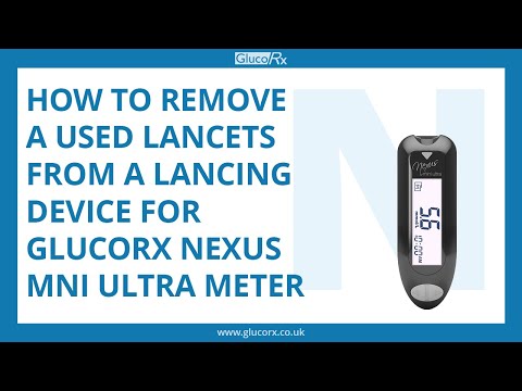 How to remove a used lancets from a lancing device for GlucoRx Nexus Mini Ultra meter