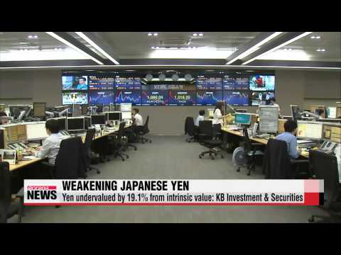Japanese yen undervalued by 19% from intrinsic value in 엔화 적정가치 대비 19% 저평가...