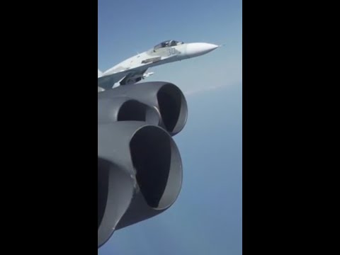 B-52 Bomber intercepted by Russian Su-27 #shorts