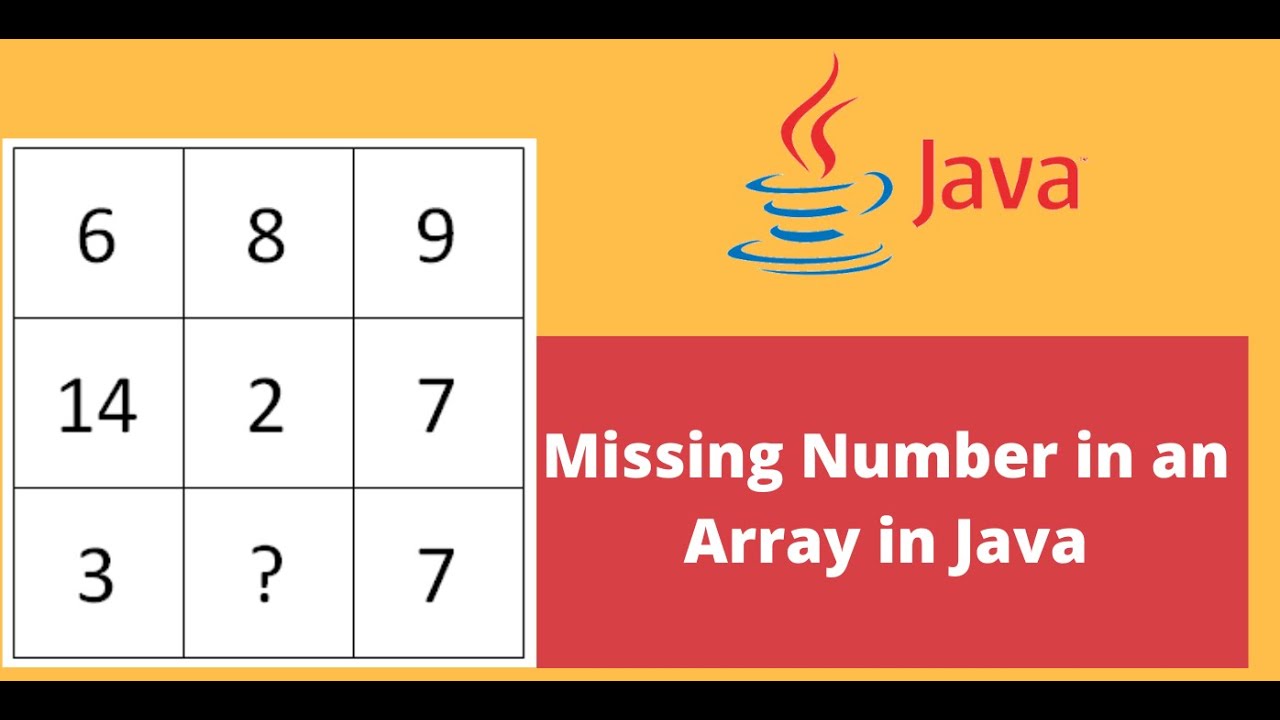 Finding missing number in a Java Array | [JAVA INTERVIEW QUESTION]