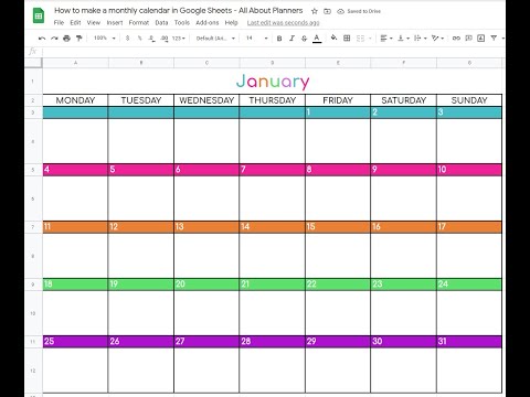 How to make a monthly calendar printable in Google Sheets