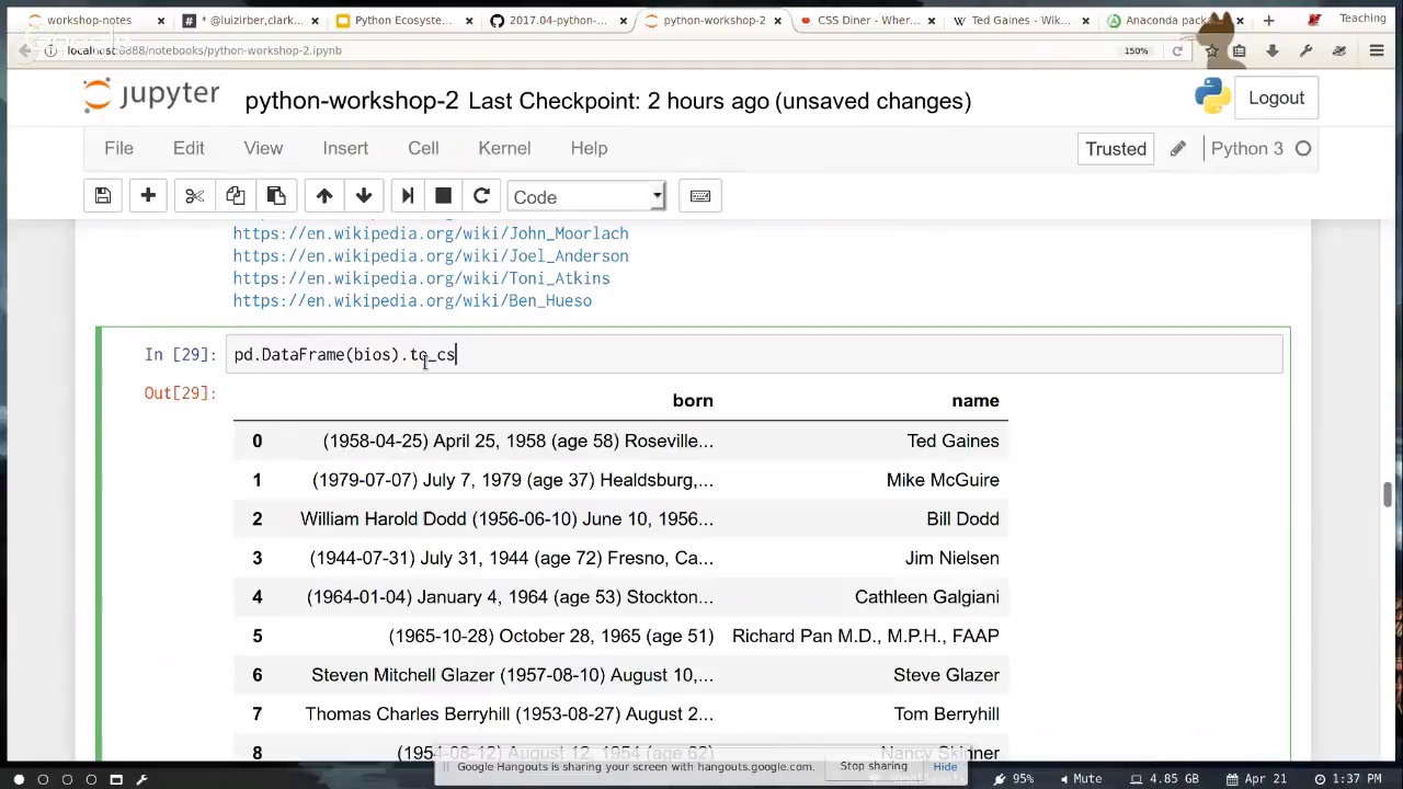 DSI Workshop: Python II For Data Analysis
