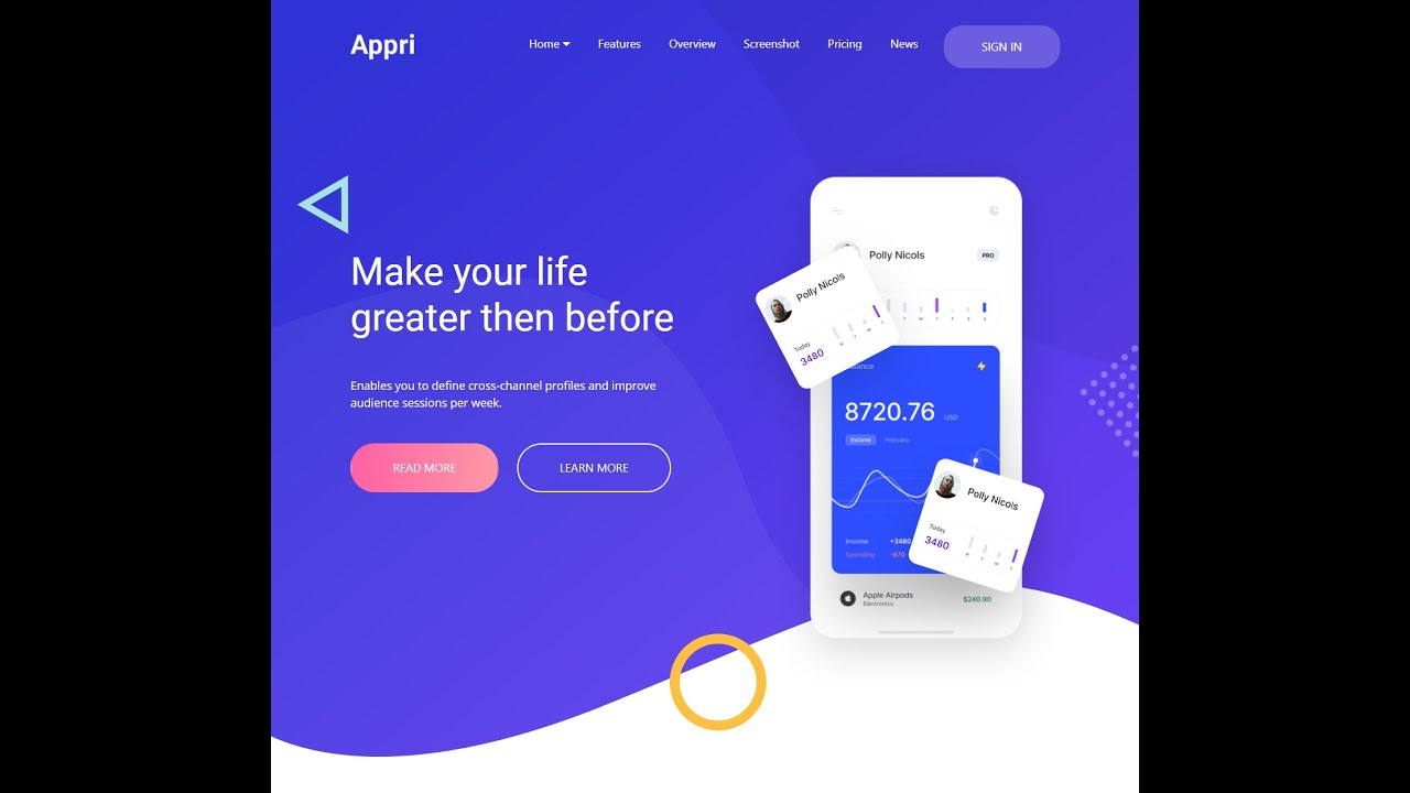 Appri app Landing page