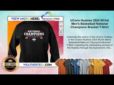 UConn Huskies 2024 NCAA Men's Basketball National Champions Bracket T-Shirt