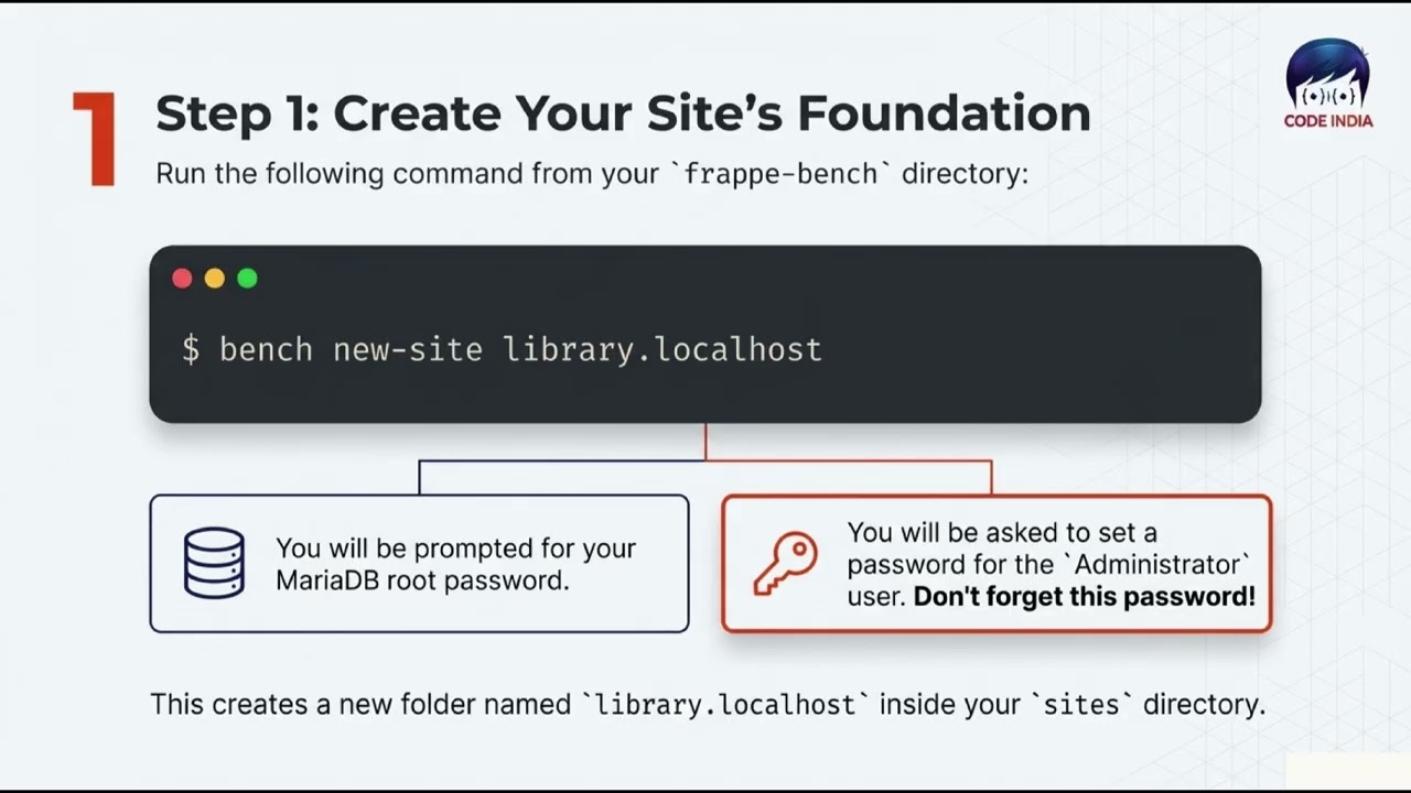 Create Your First Frappe Site: Step-by-Step Guide (bench new-site)