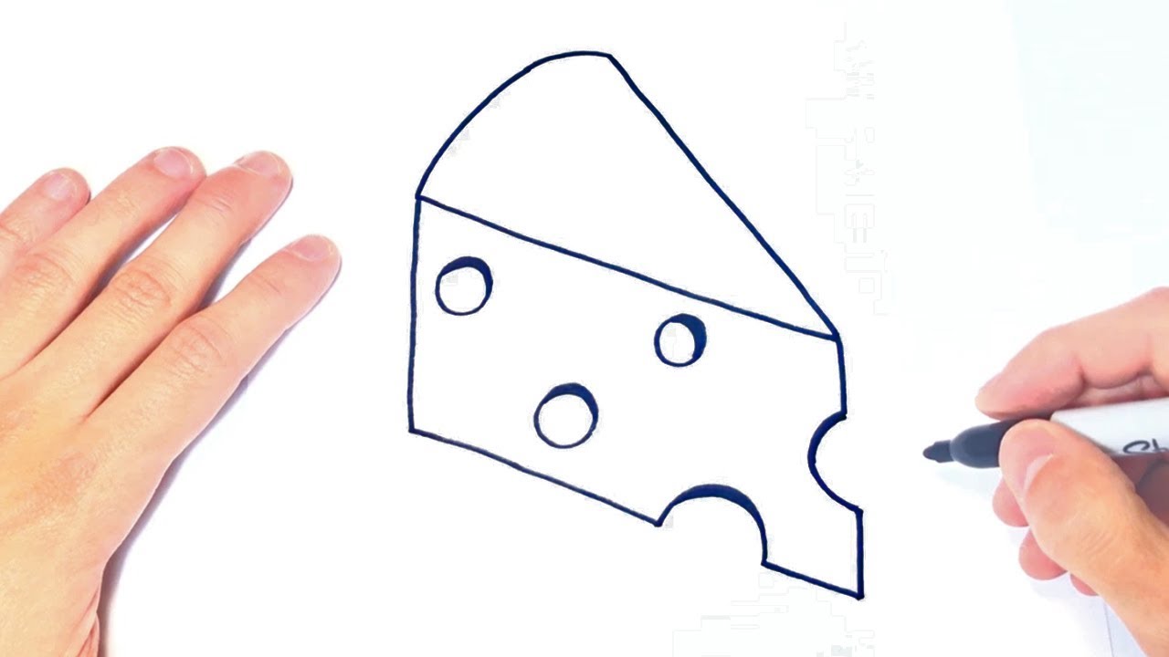 Cómo dibujar un Queso Paso a Paso | Dibujar Comida
