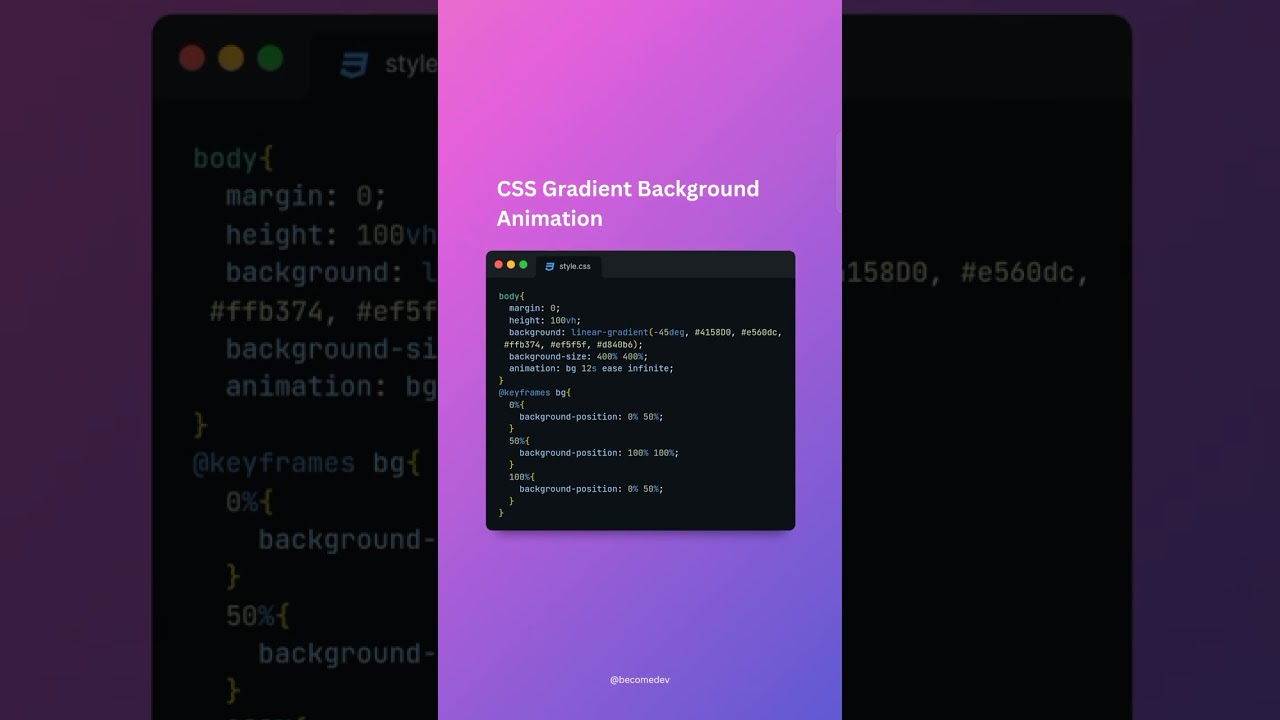CSS gradient background color animation