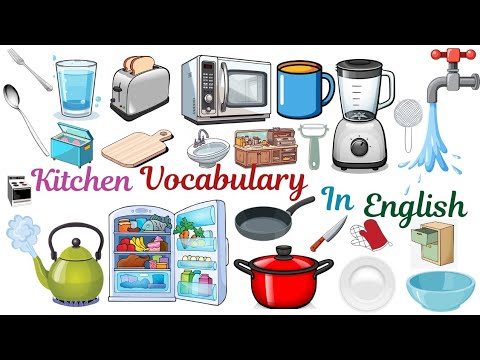 Kitchen Vocabulary in English/ Kitchen Utensils names in English with pictures