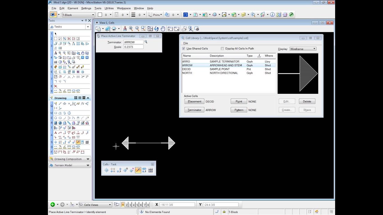 Intermediate Bentley Microstation V8i Tutorial | Other Cell Placement Tools