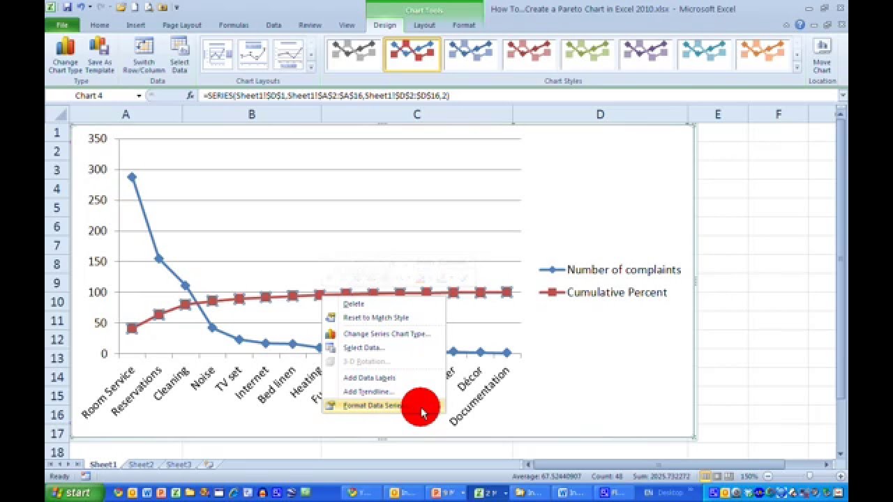 How To... Create a Pareto Chart in Excel 2010