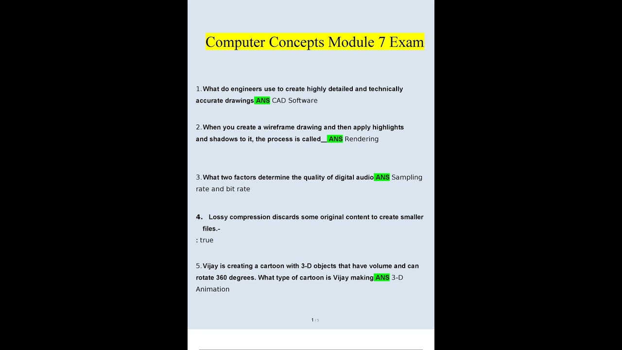Computer Concepts Module 7 Exam 2023 Questions and Answers Verified Answers