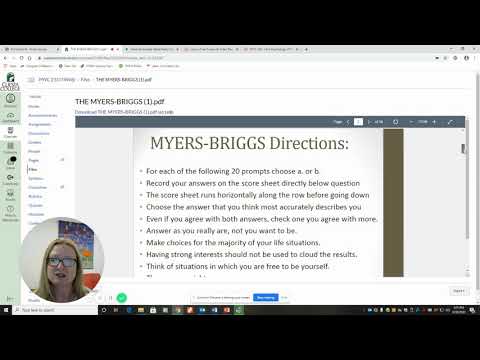 PSYC 233: Myers-Briggs Personality Assessment and Scoring Instructions
