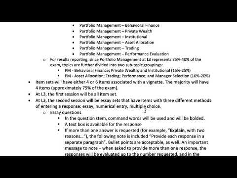 Exam Structure Information for all three Levels of May 2021 CFA exams