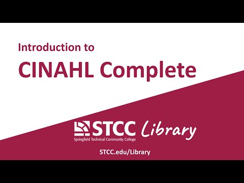 Introduction to CINAHL: Database for Nursing & Allied Health