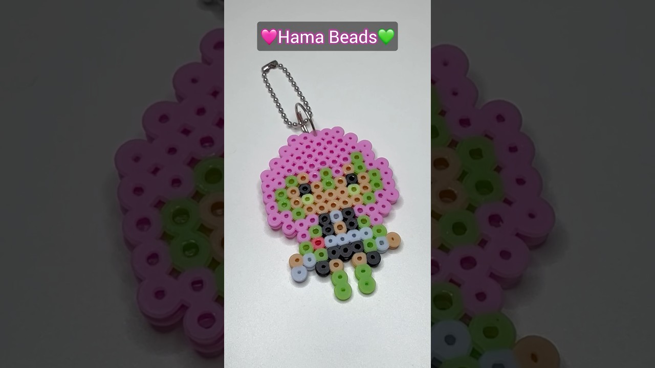 MITSURI Hama Beads!🩷💚 #mitsurikanroji #mitsuri #minsung #hamabeads #keychain  #seeinganddoing