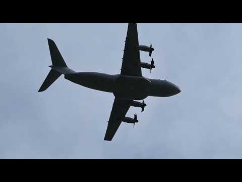 Airbus A400M Atlas Departs Bournemouth Airport - ZM403