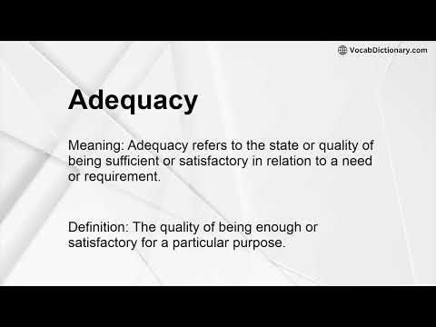 Adequacy Meaning