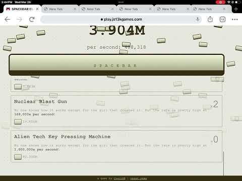 Part I of playing SPACEBAR CLICKER