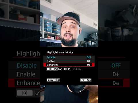Canon Menu Settings - Highlight Tone Priority #canonr5 #canonr5ii